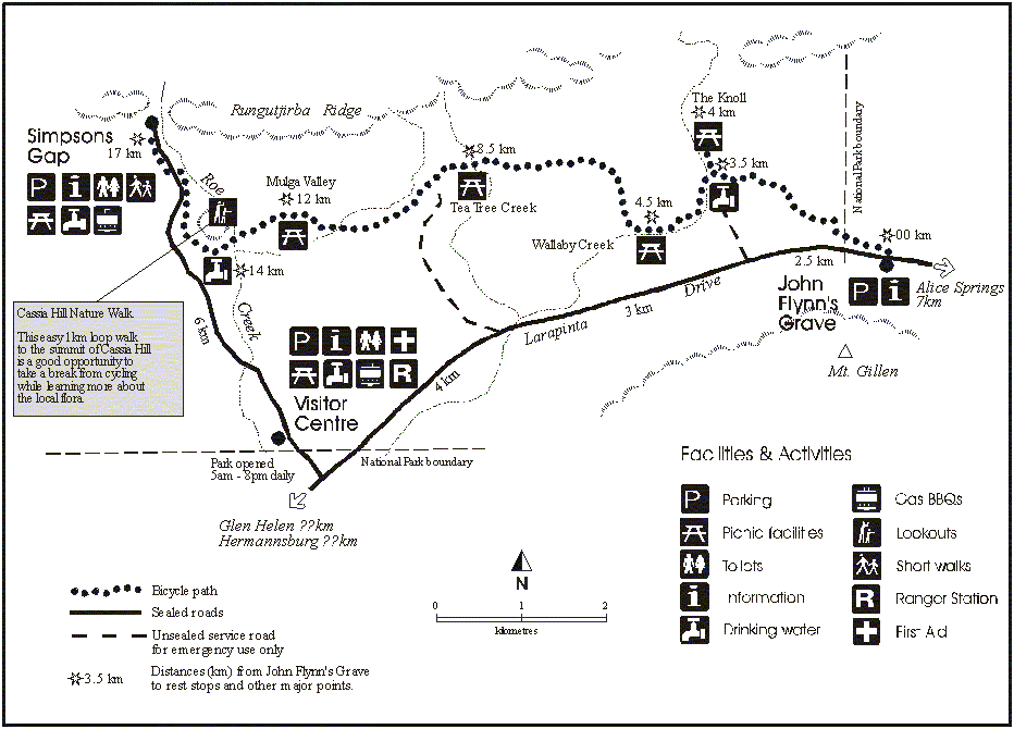 Simpsons Gap Bike Map